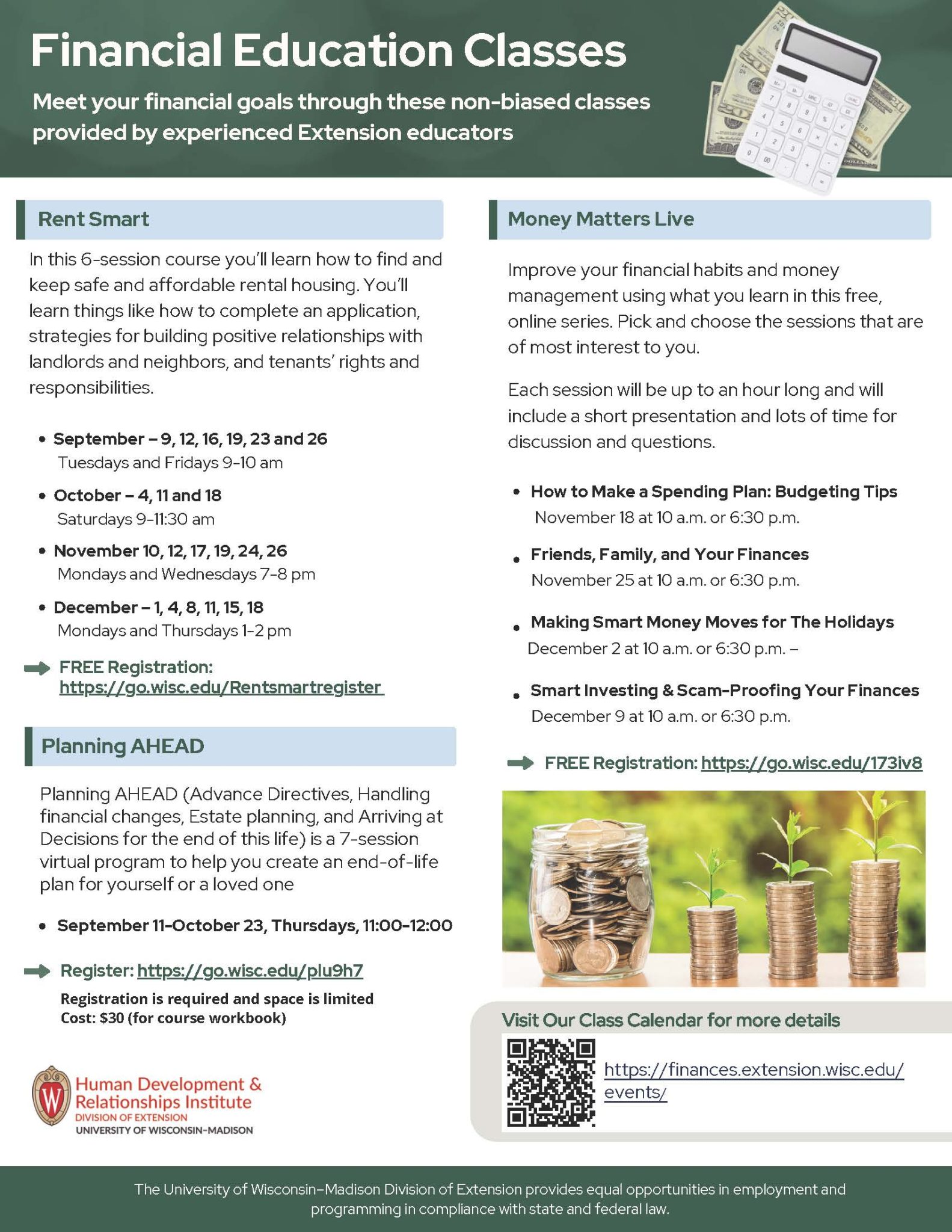 Financial Education Classes – Extension Chippewa County